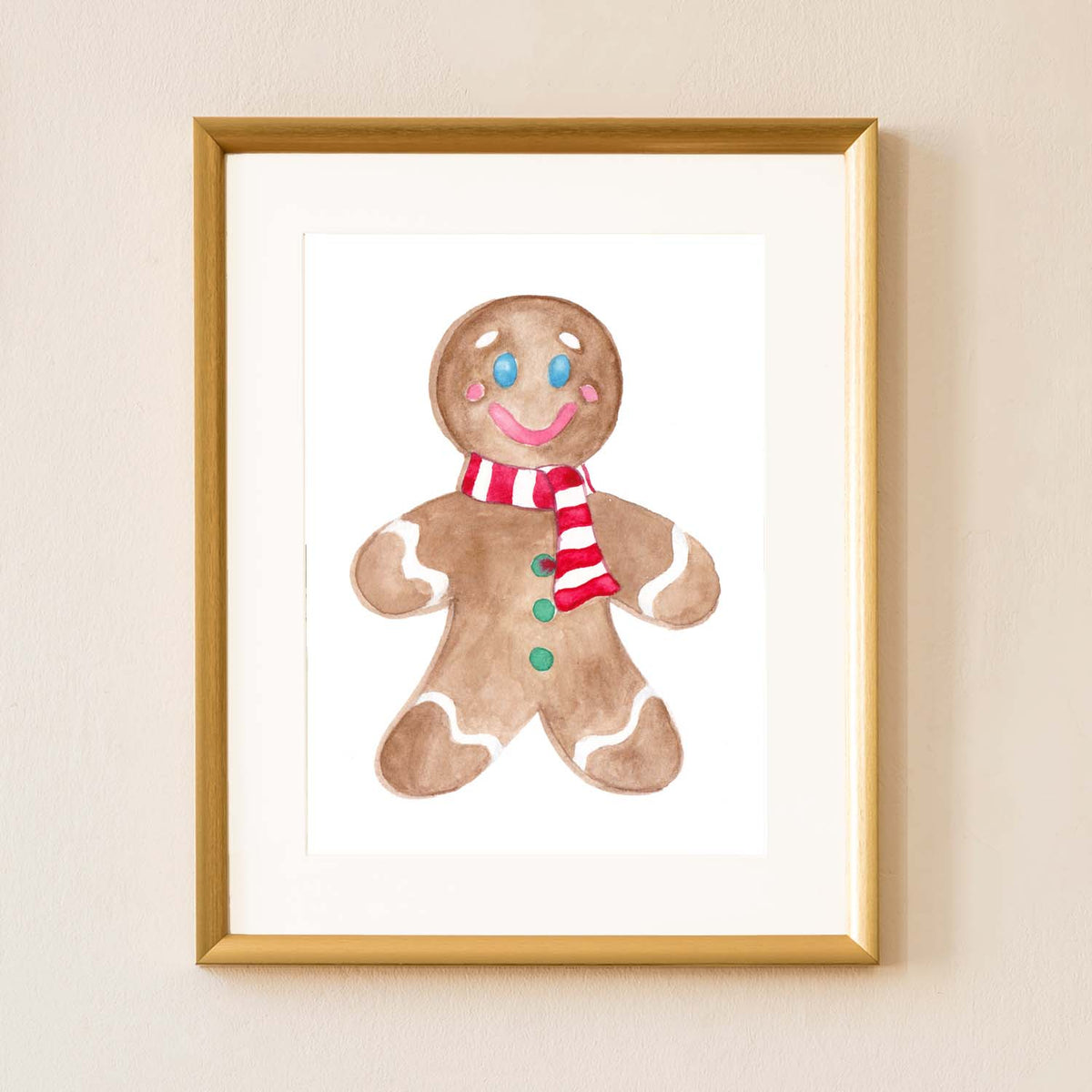 Gingerbread Man Watercolor Wall Art – Megan Soncksen Collective